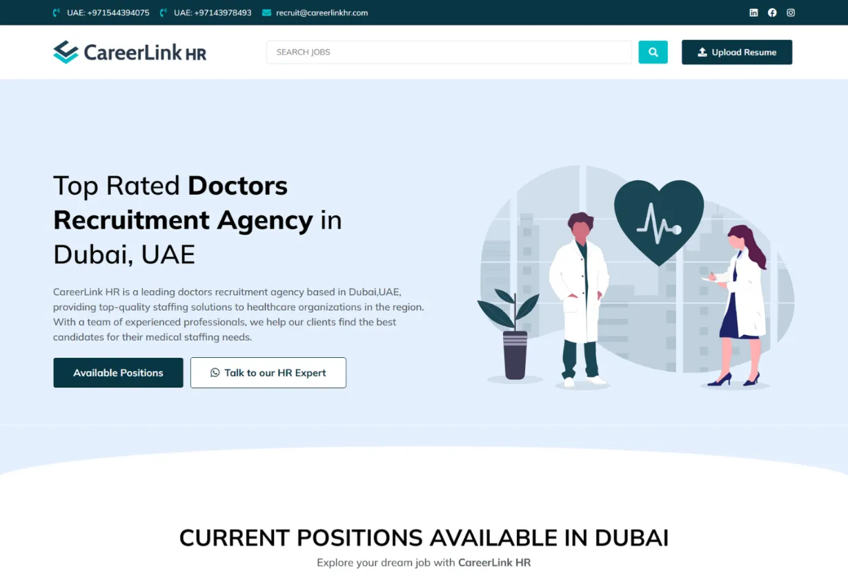 CareerLink HR Dubai Google Ads Landing Page 1 Leading WordPress